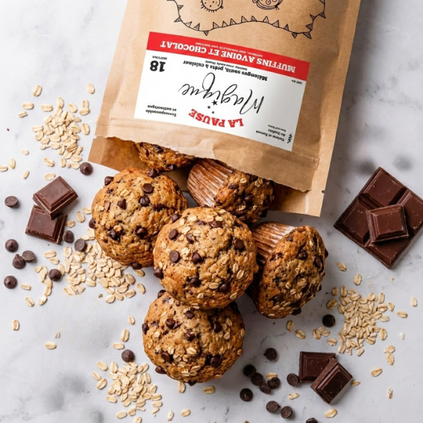 Muffins avoine et chocolat - La Pause Magique - Découvrez un monde de ...